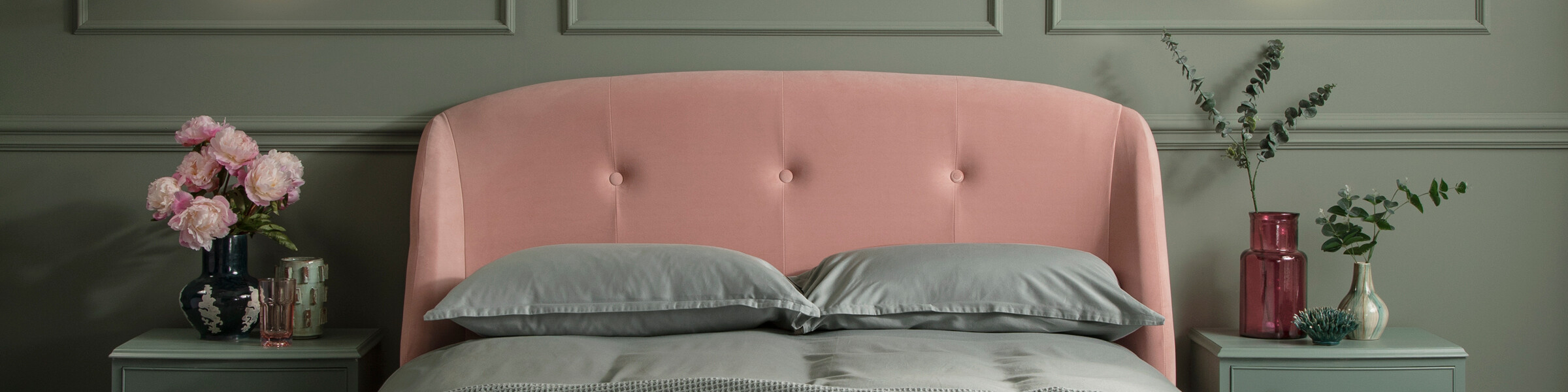 Upholstered Jasmine Bed Range | Button & Sprung